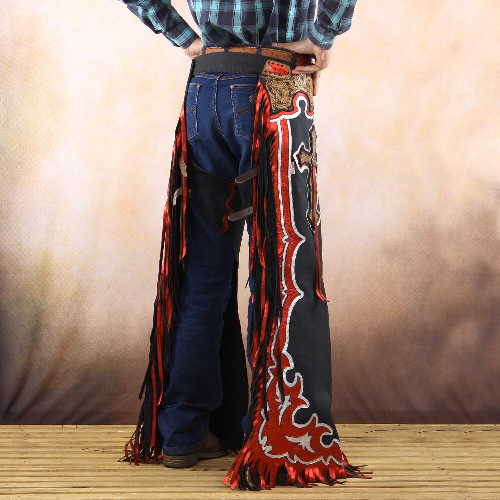 Calça de Couro para Montaria em Touro Paul Western 32904 - Rodeo West