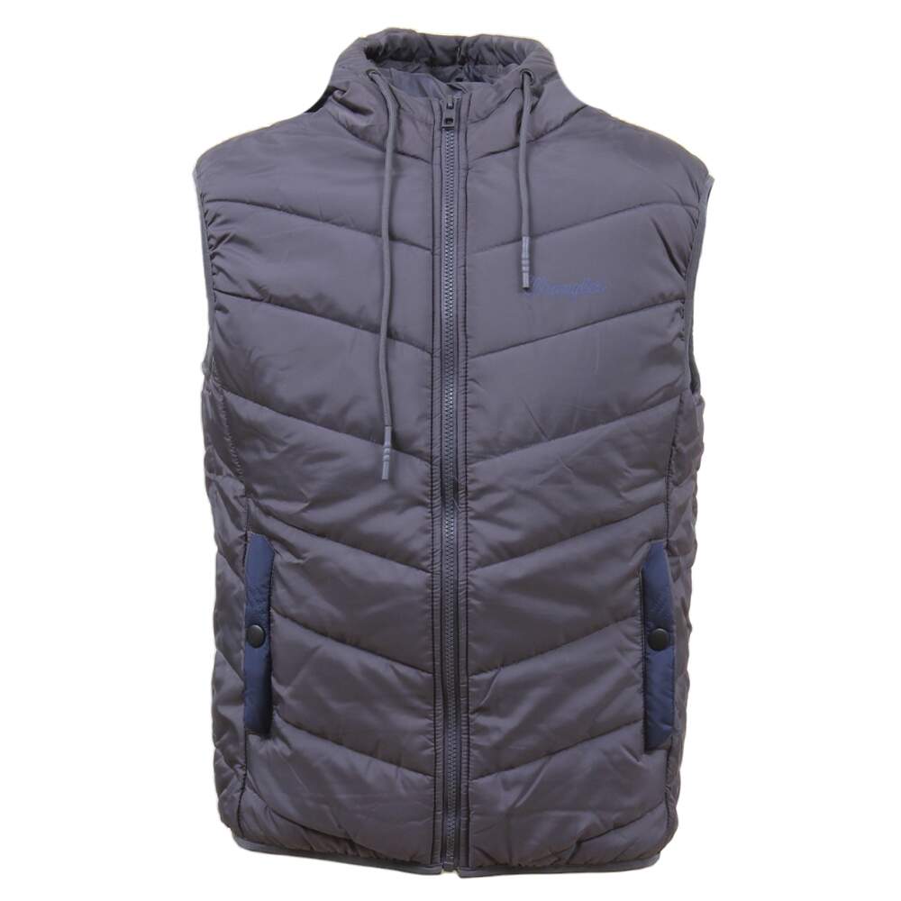 Colete Masculino Puffer Cinza com Capuz Wrangler 33969 - Rodeo West