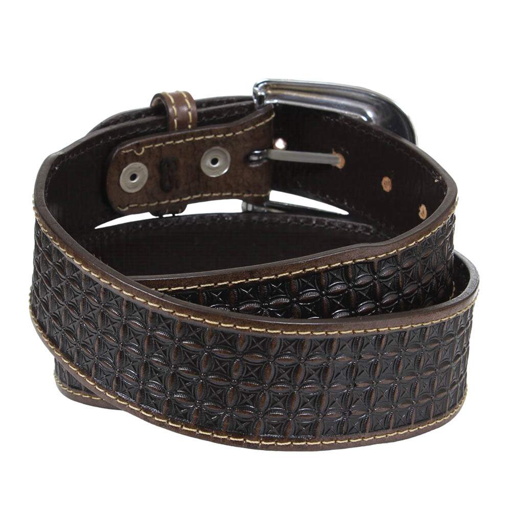 Cinto de Couro Marrom Bordado Cow Way 33689 - Rodeo West