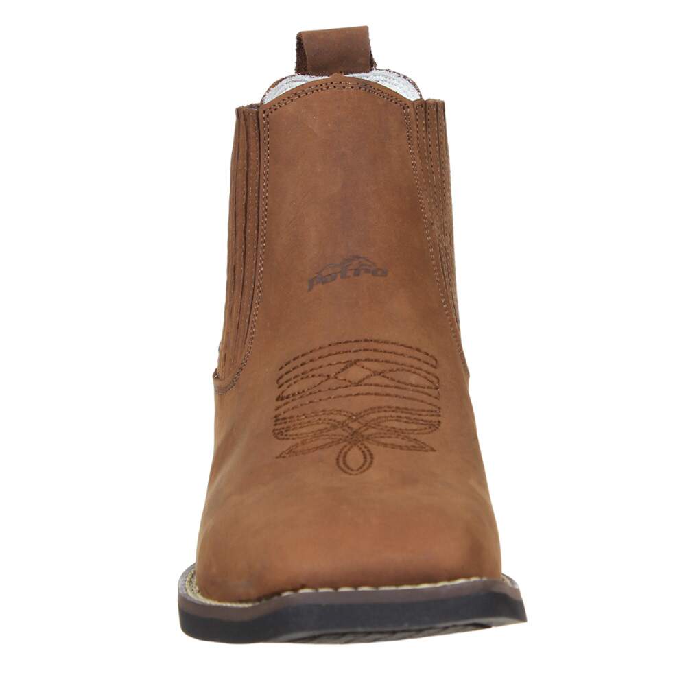 Botina Masculina Bico Quadrado Chocolate Potro 36636 - Rodeo West