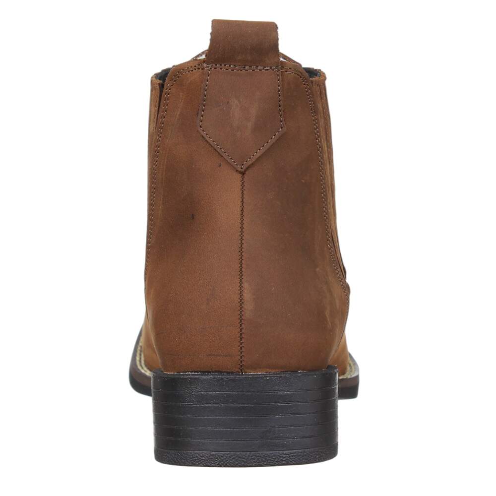 Botina Masculina Bico Quadrado Chocolate Potro 36636 - Rodeo West