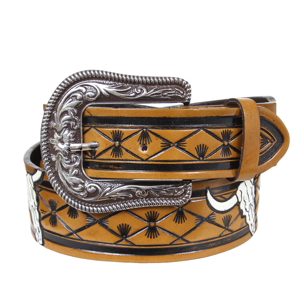 Cinto de Couro Longhorn Cow Way 36788 - Rodeo West