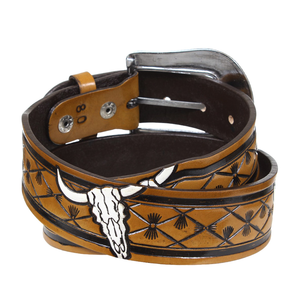 Cinto de Couro Longhorn Cow Way 36788 - Rodeo West
