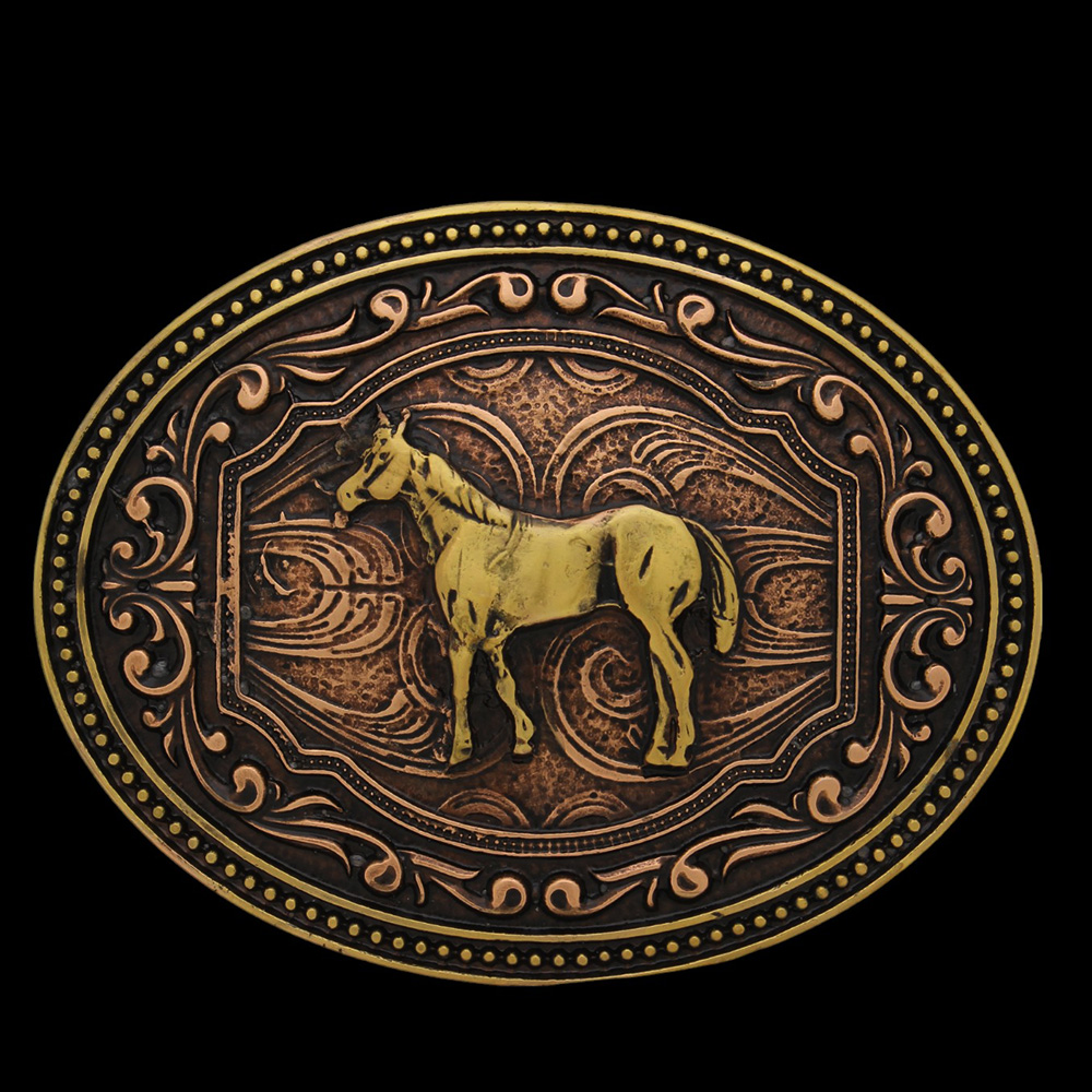 Fivela Oval de Cavalo Fundo Cobre Master 36772 - Rodeo West