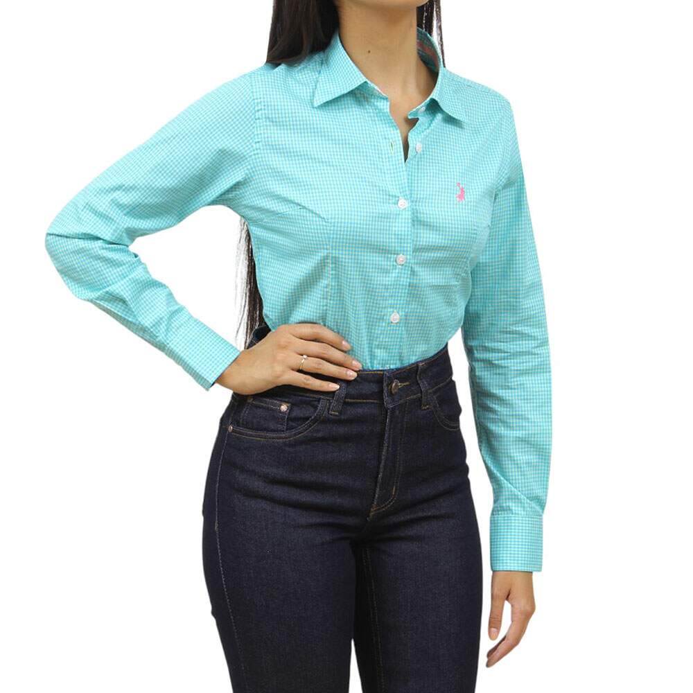 Camisa Xadrez Feminina Manga Longa Verde Austin 38024 - Rodeo West