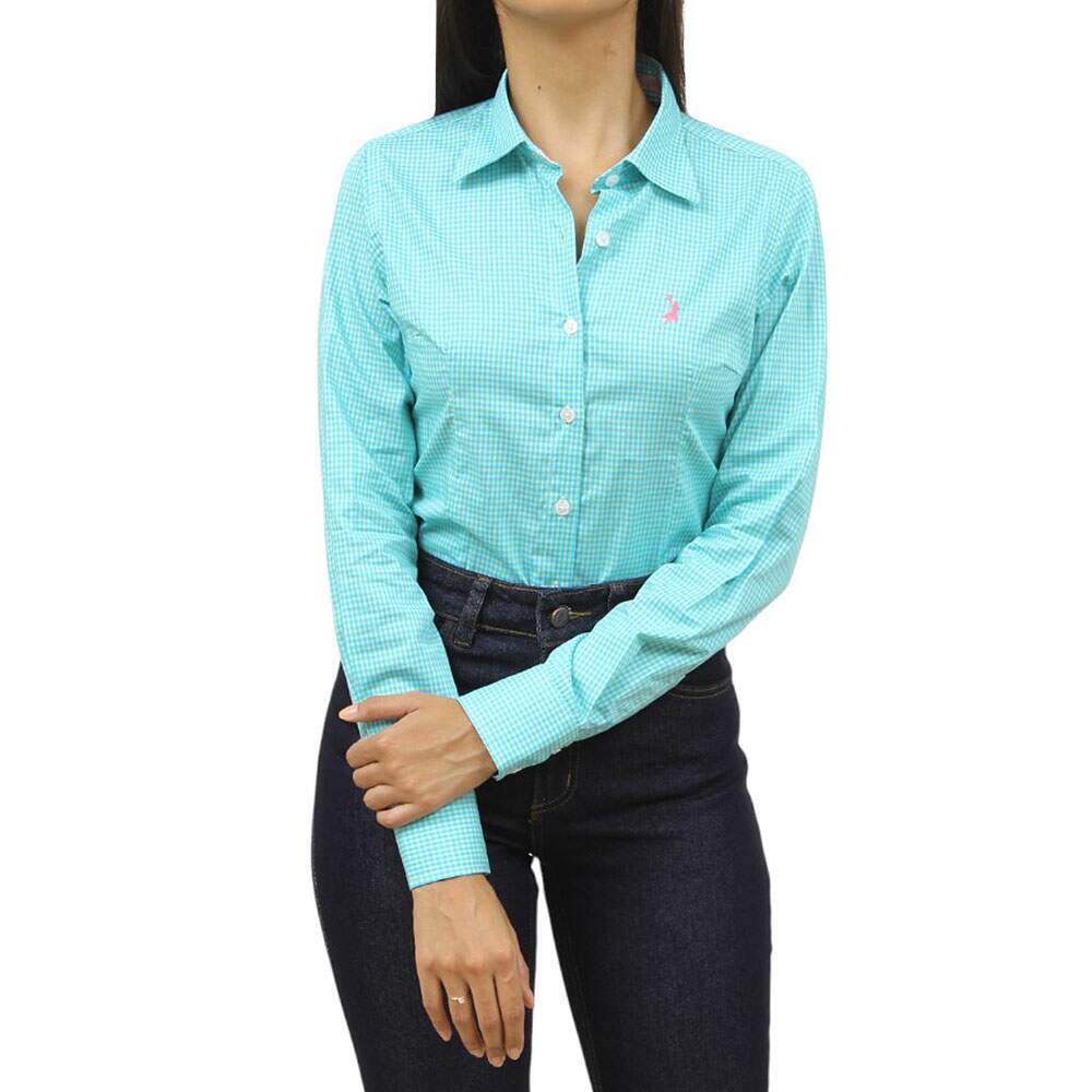 Camisa Xadrez Feminina Manga Longa Verde Austin 38024 - Rodeo West