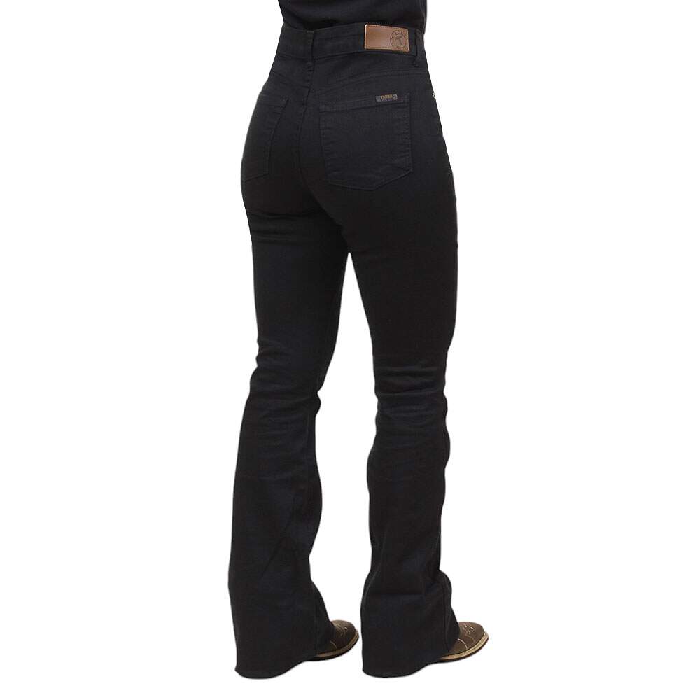 Calça Feminina Boot Cut com Elastano Preta Tassa 38106 - Rodeo West