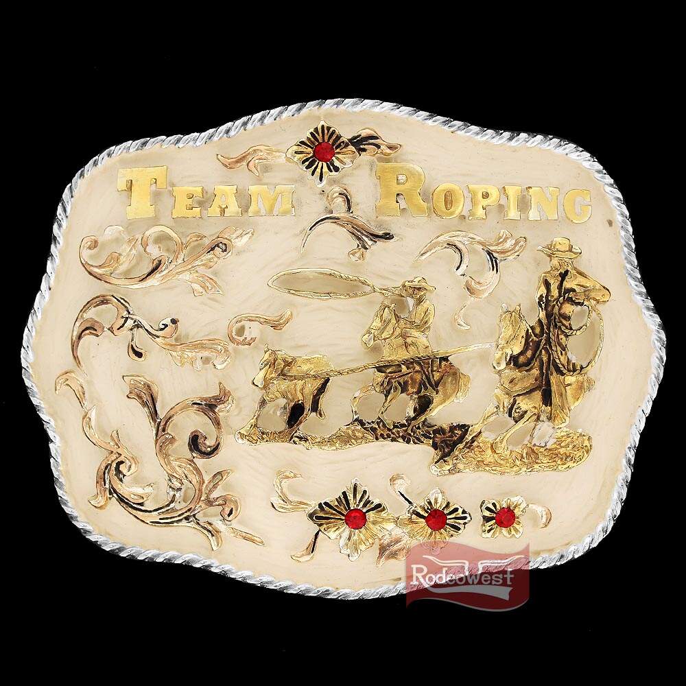 Fivela Master Premium Team Roping Detalhes em Strass - Rodeo West