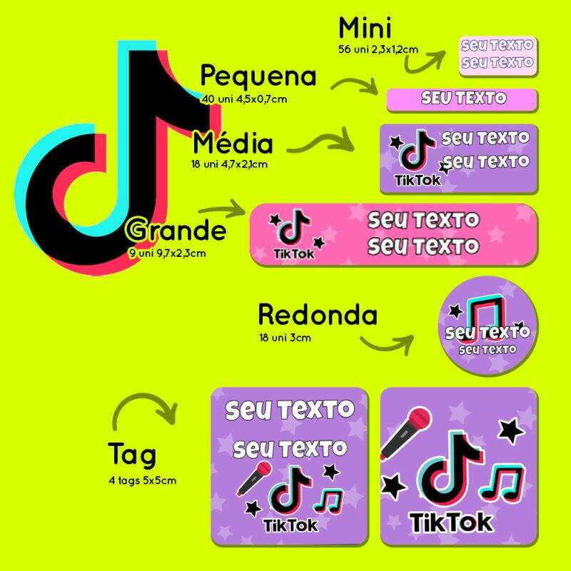 Kit Etiquetas Escolares - TIK TOK - Etiquetei