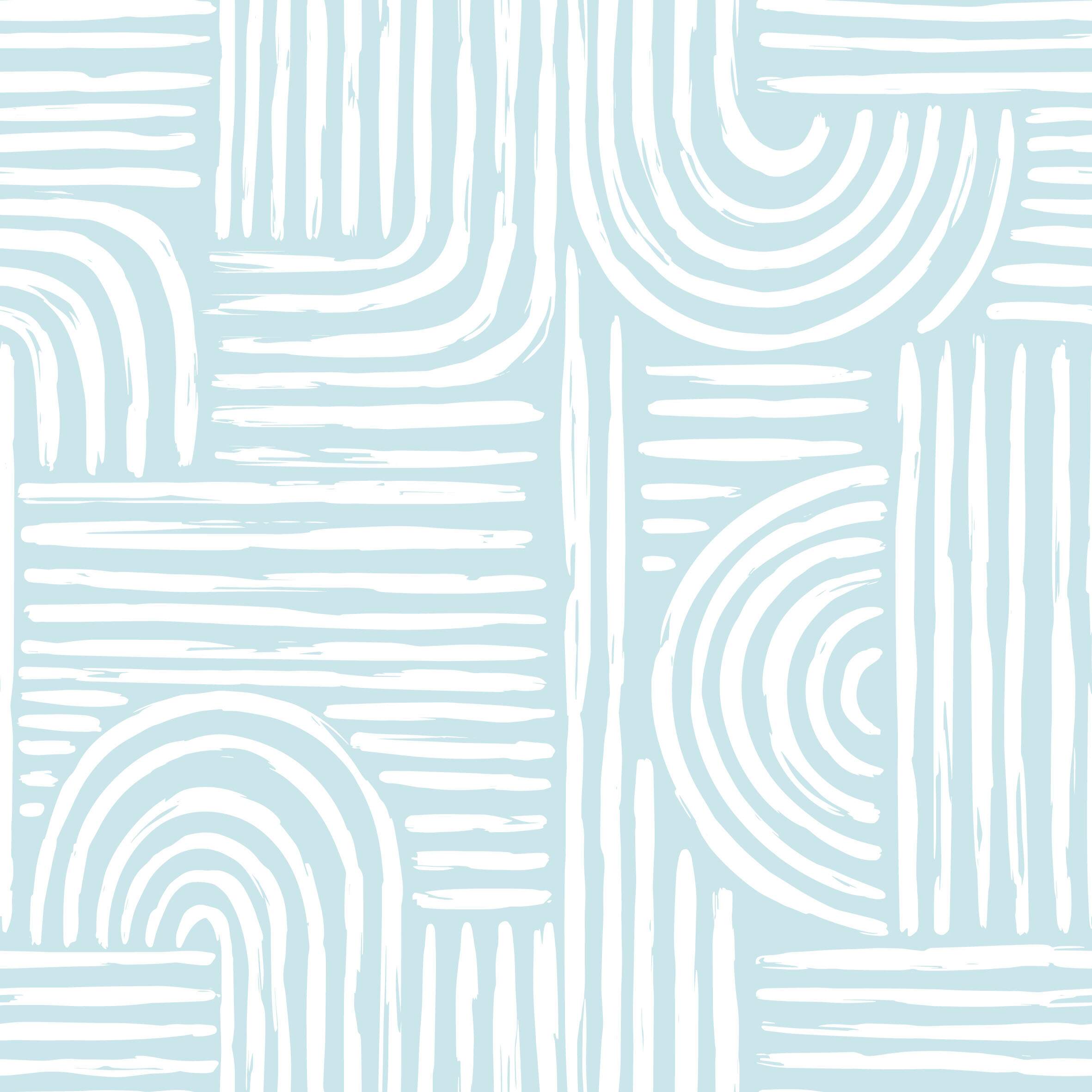 Papel de parede Autoadesivo Vinílico | Pinturas de Curvas e Linhas Azul ...