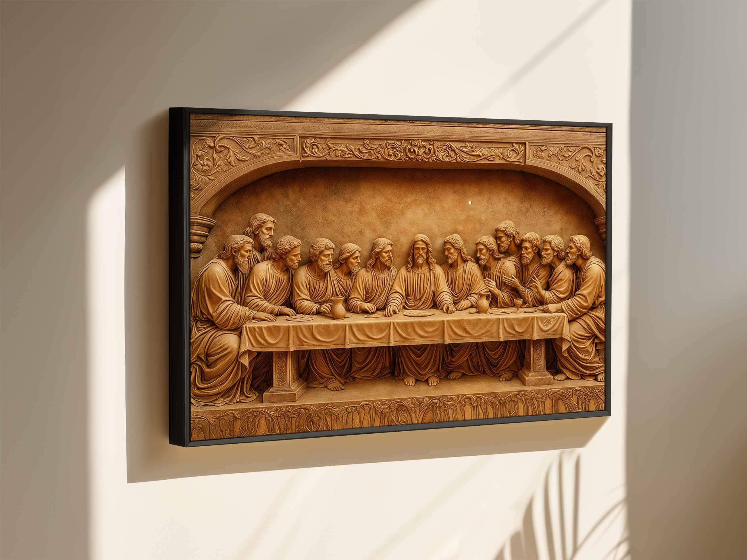 Quadro Decorativo A Última Ceia De Jesus Escultura Art Parede Quadros