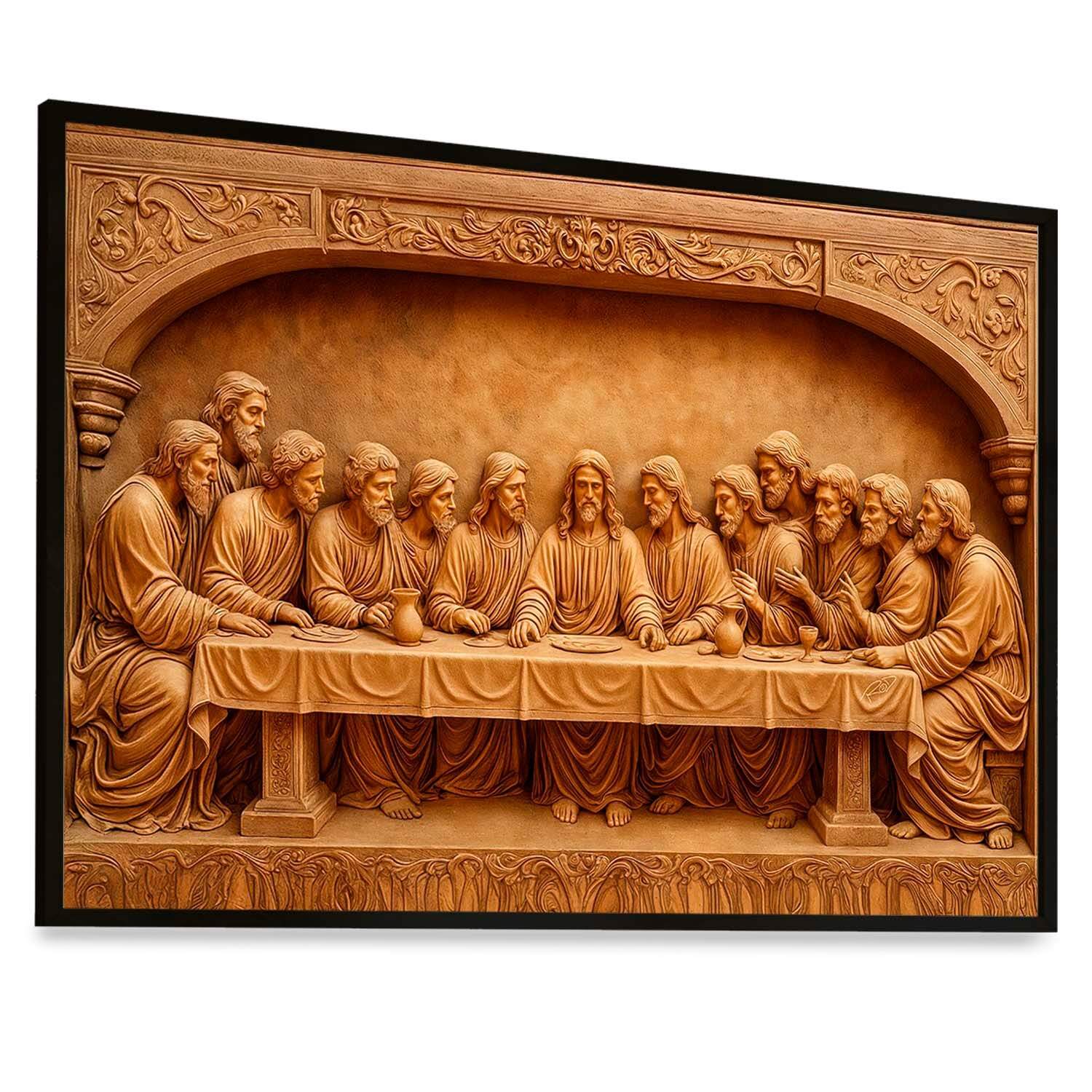 Quadro Decorativo A Última Ceia De Jesus Escultura Art Parede Quadros