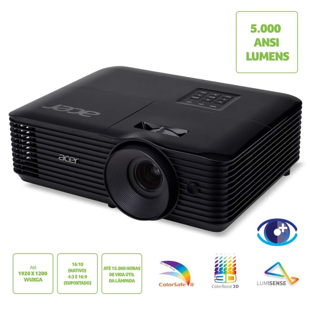 Projetor Acer X1328WH WUXGA (1920 x 1200) 5000 ANSI Lumens HDMI VGA RC