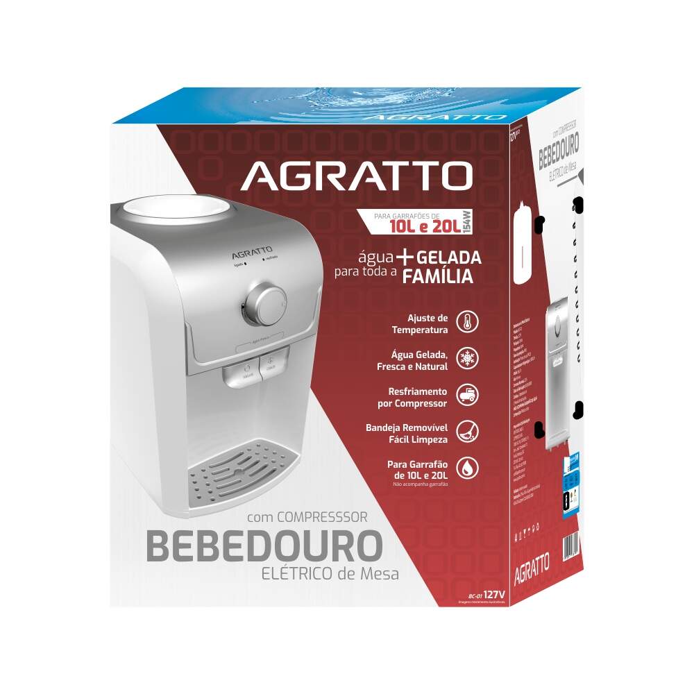 Bebedouro de Água Natural e Gelada Compressor 220V Agratto - Gelox+