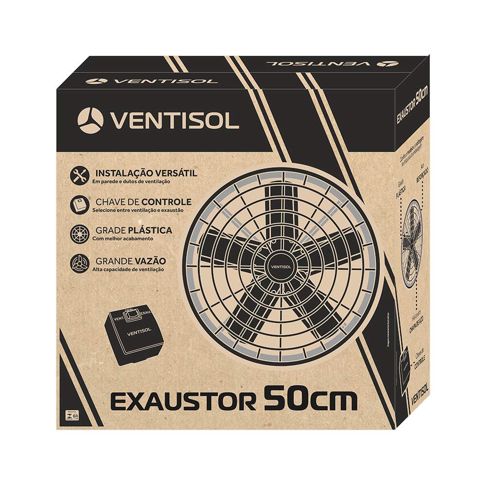 Exaustor de Parede Industrial Axial Alta Vazão 50cm 220V Ventisol - Gelox+